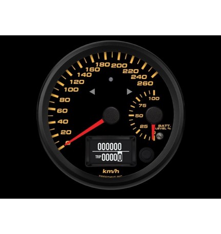 EV Dual Gauge (w/ warning) - 260 km/h Speedometer / Battery Level 101mm